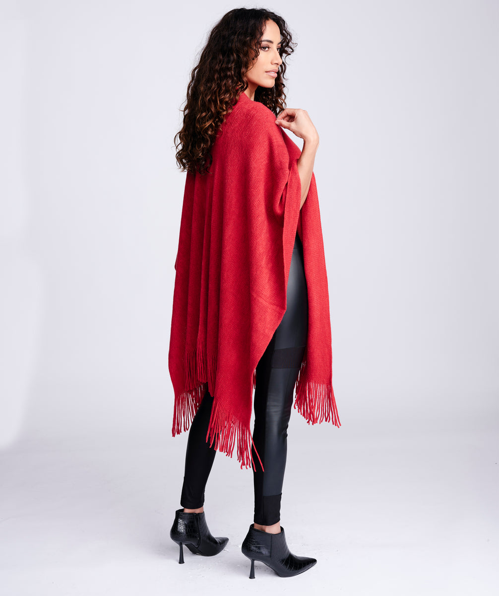 Red Super Soft Fringed Wrap – Pia Rossini Retail